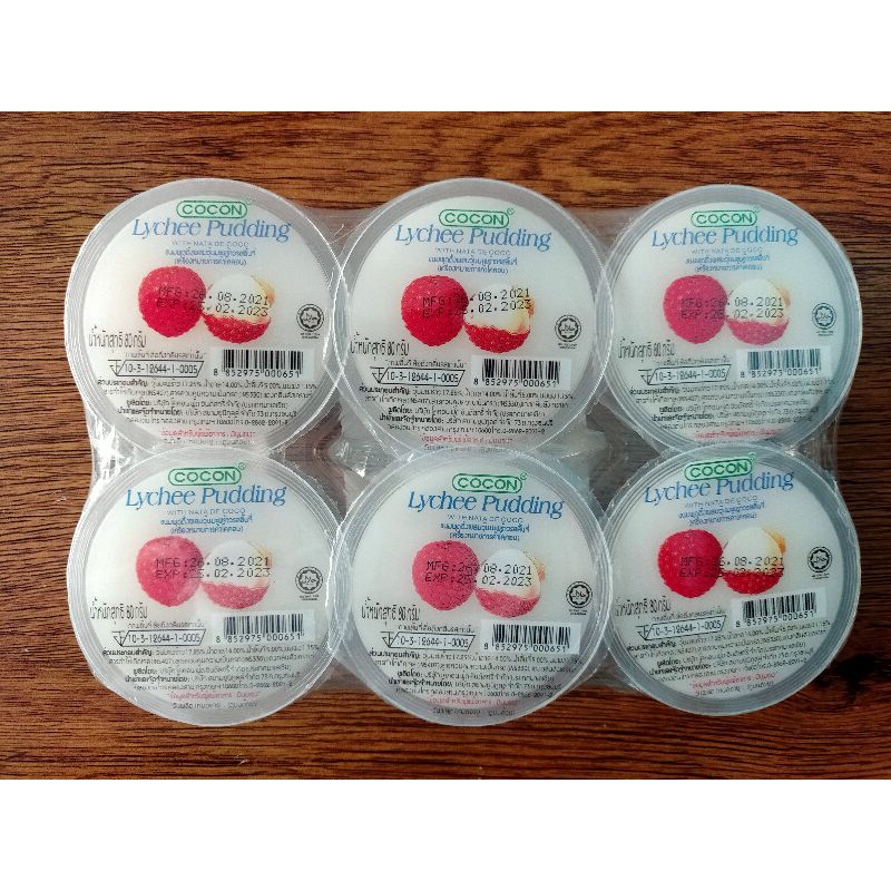 Cocon โคคอน พุดดิ้งเยลลี่ผสมวุ้นมะพร้าวรสผลไม้ต่างๆ แพ็ค6ถ้วย (80gx6) | Shopee Thailand