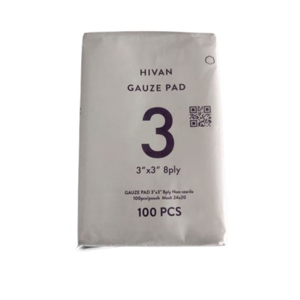 ผ้าก๊อซพับ ผ้าก๊อซทำแผล HIVAN GAUZE PADS (non-Sterile) ไฮแวน 100 ชิ้น/ซอง ใช้ทางการแพทย์ เช่น ...