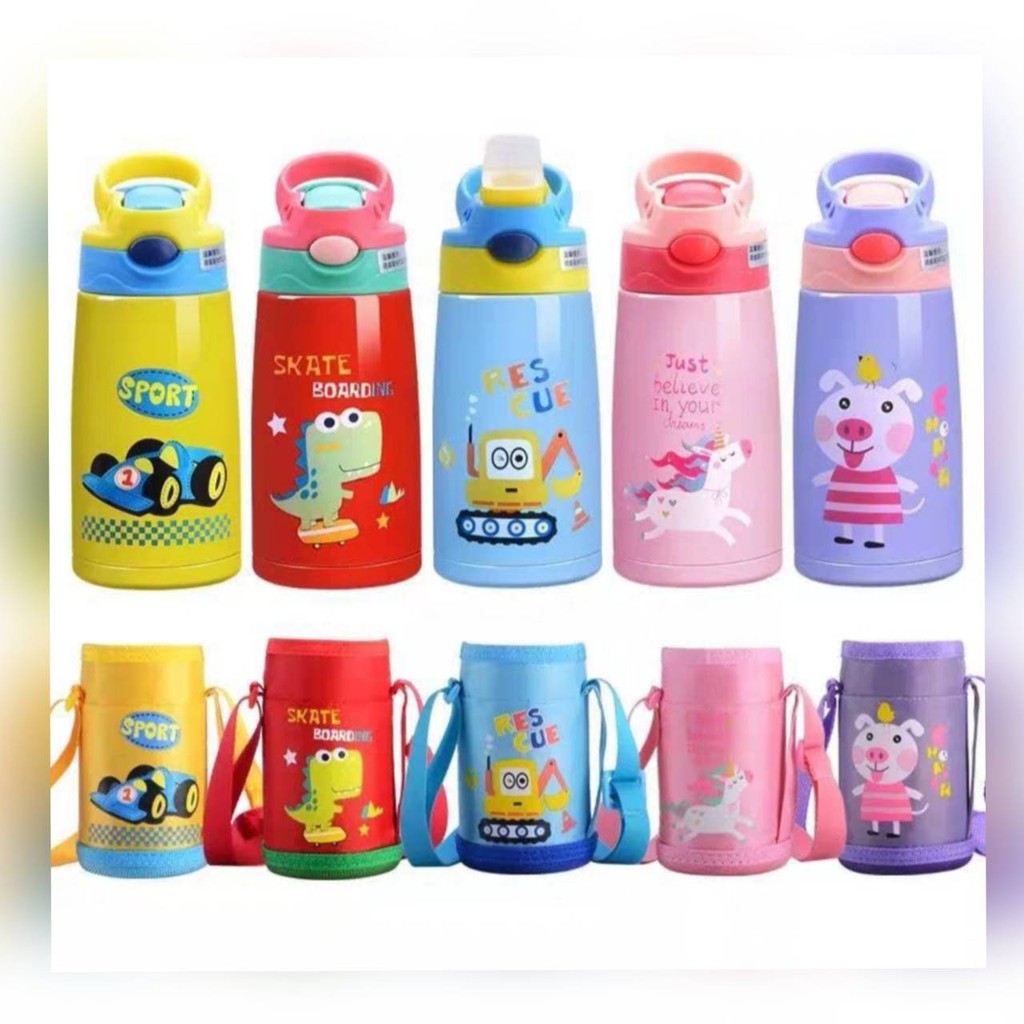 กระติกน้ำลายการ์ตูน*สแตนเลส316 กระติกน้ำเก็บความร้อนเย็น400ml. 500ml. CH0186 | Shopee Thailand