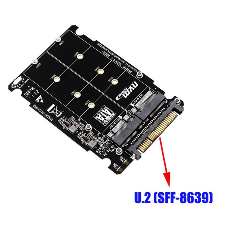 อะแดปเตอร์แปลง M.2 SSD เป็น U.2 2in1 M.2 NVMe และ SATA-Bus NGFF SSD เป็น PCI-E U.2 SFF-8639 PCIe ...