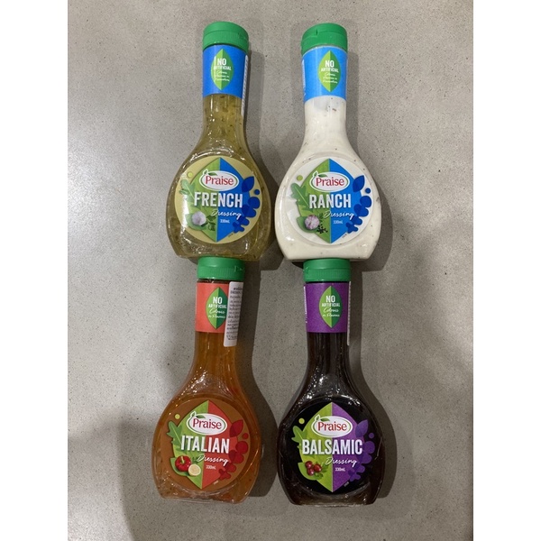 Praise Dressing (French, Ranch, Italian, Balsamic) 330 ml. เพรส น้ำสลัด ...