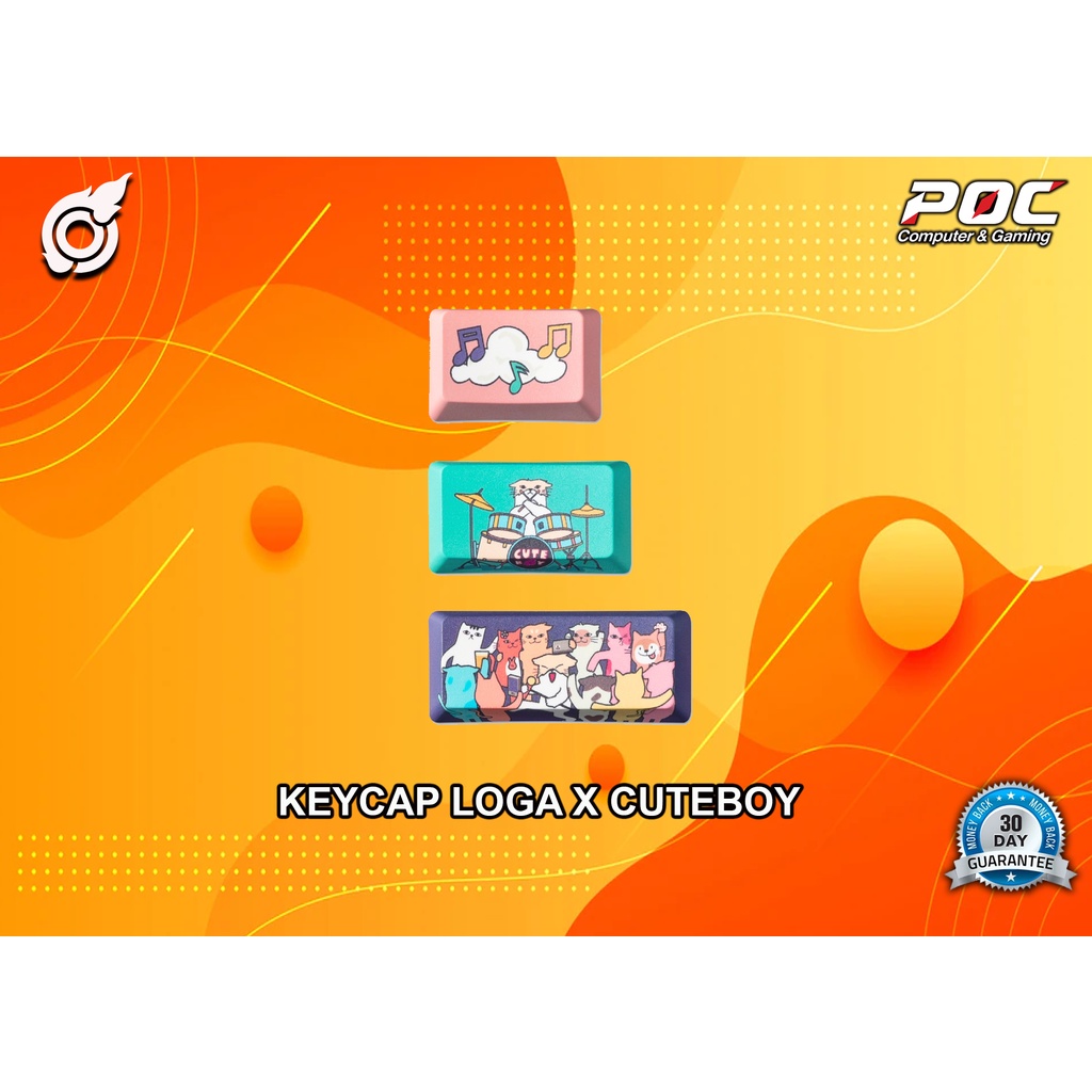KEYCAP (คีย์แคป) LOGA X CUTEBOY set สำหรับปุ่ม shift/caps/tab (LIMITED ...