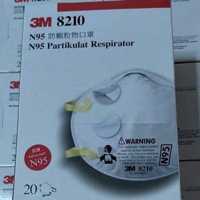 หน้ากากป้องกันฝุ่นละออง PM2.5 3M 8210 N95 | Shopee Thailand