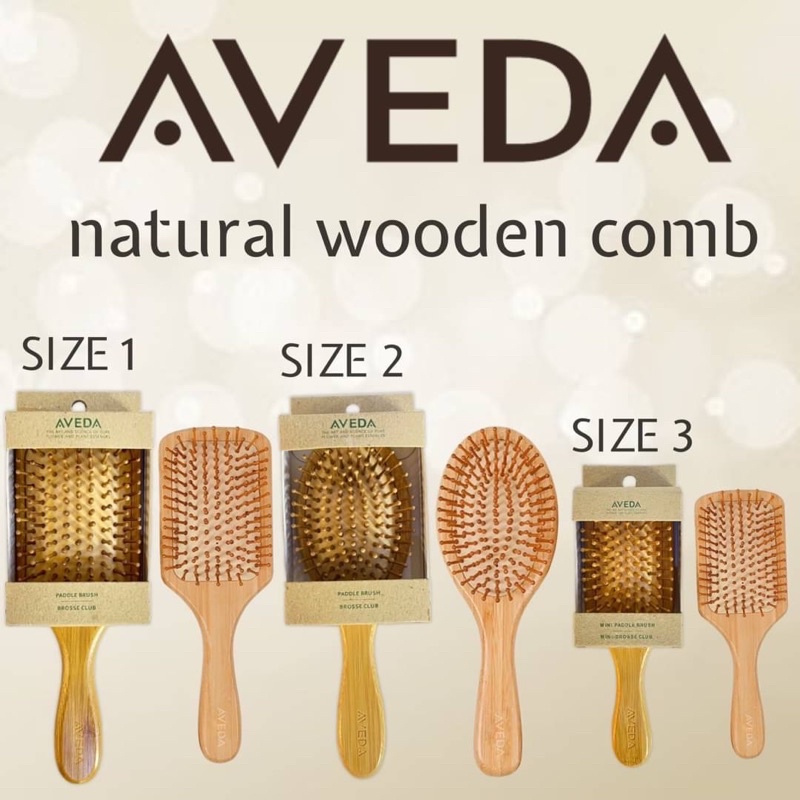 Aveda wood Comb แปรงหวีผมบำรุงเส้นผมหนังศรีษะ ( สีไม้อ่อน- Bamboo Wood ...
