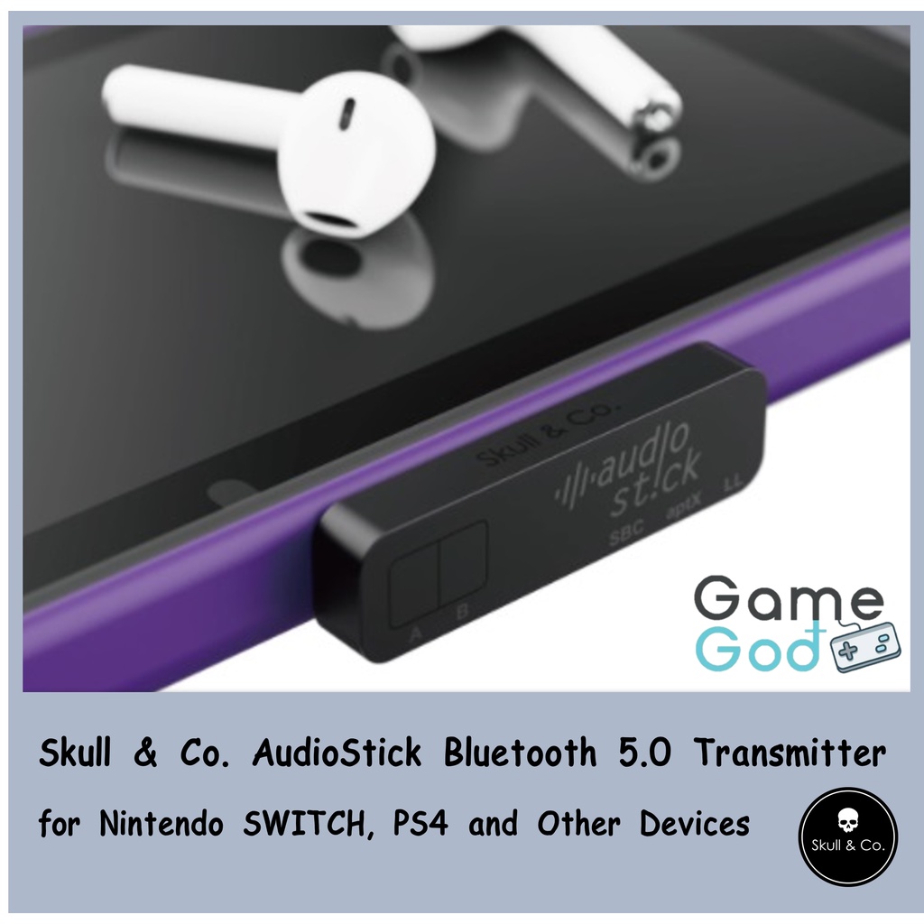 Skull & Co. AudioStick Bluetooth 5.0 Transmitter For Nintendo SWITCH ...