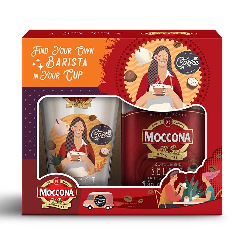 มอคโคน่า ซีเล็ค 190 กรัม แถมแก้ว สวยหรู Moccona Select (Giftset ...