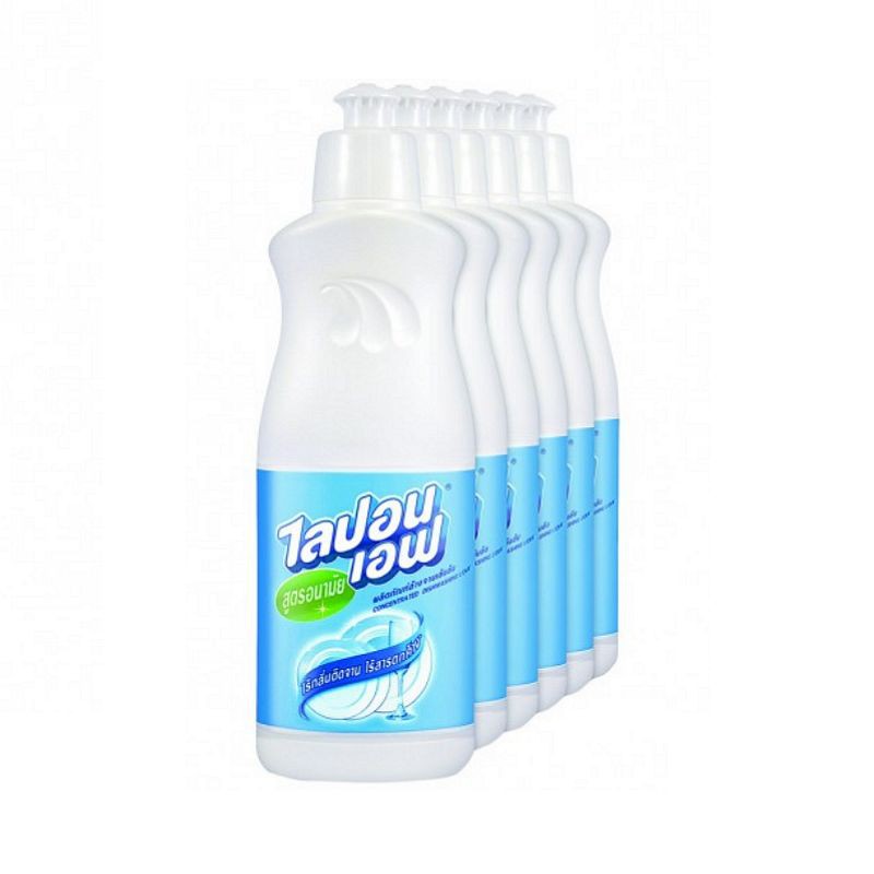 ไลปอนเอฟ น้ำยาล้างจาน สูตรอนามัย 500 มล. (6 ขวด) Lipon F Dishwashing Liquid Hygienic Formula 500 ...