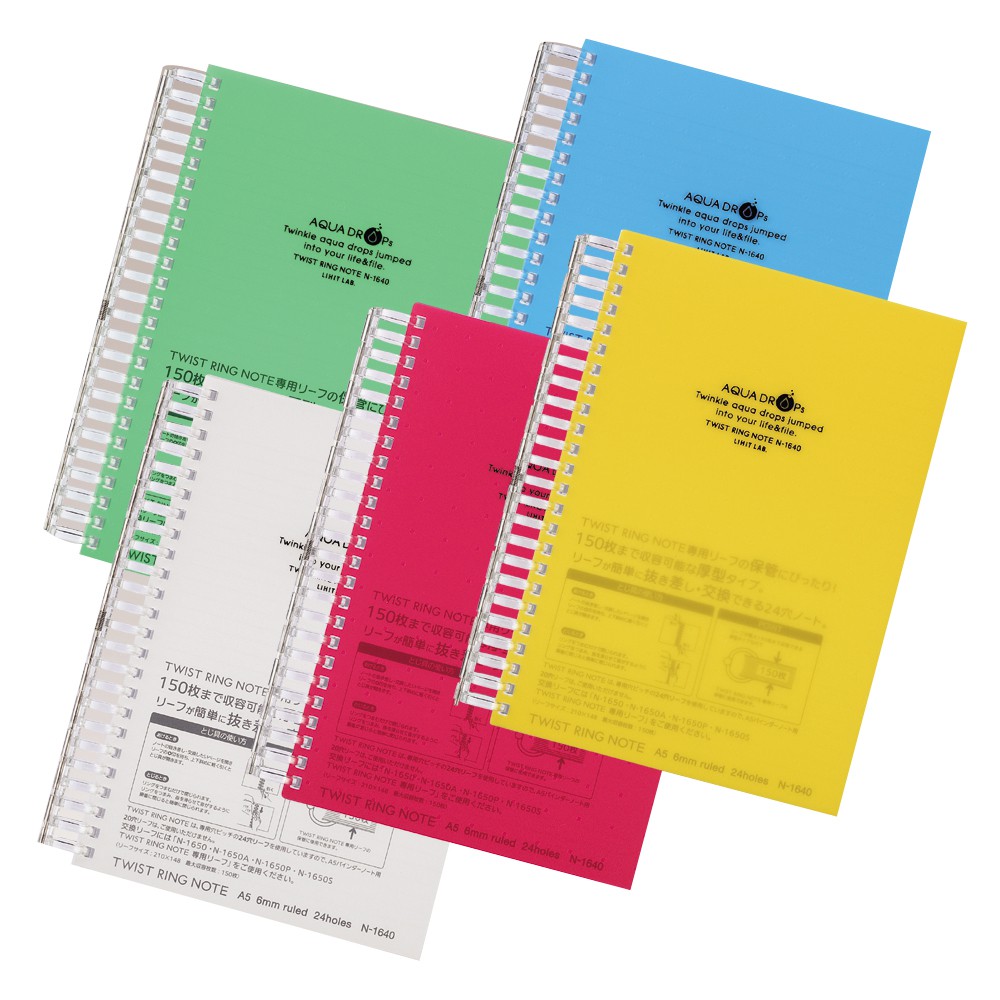 (โค้ดINCSM4Lขั้นต่ำ49ลด20) สมุดโน๊ตเปลี่ยนไส้ได้ LIHIT Aqua Drops Twist ...