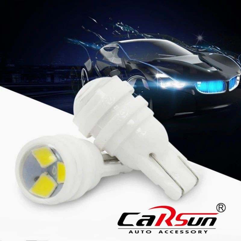 Carsun LED T10 12V (2หลอด) หลอดไฟรถยนต์ แสงสีขาว สว่างสบายตา สำหรับไฟหรี่ ไฟเพดาน ไฟห้องโดยสาร ...
