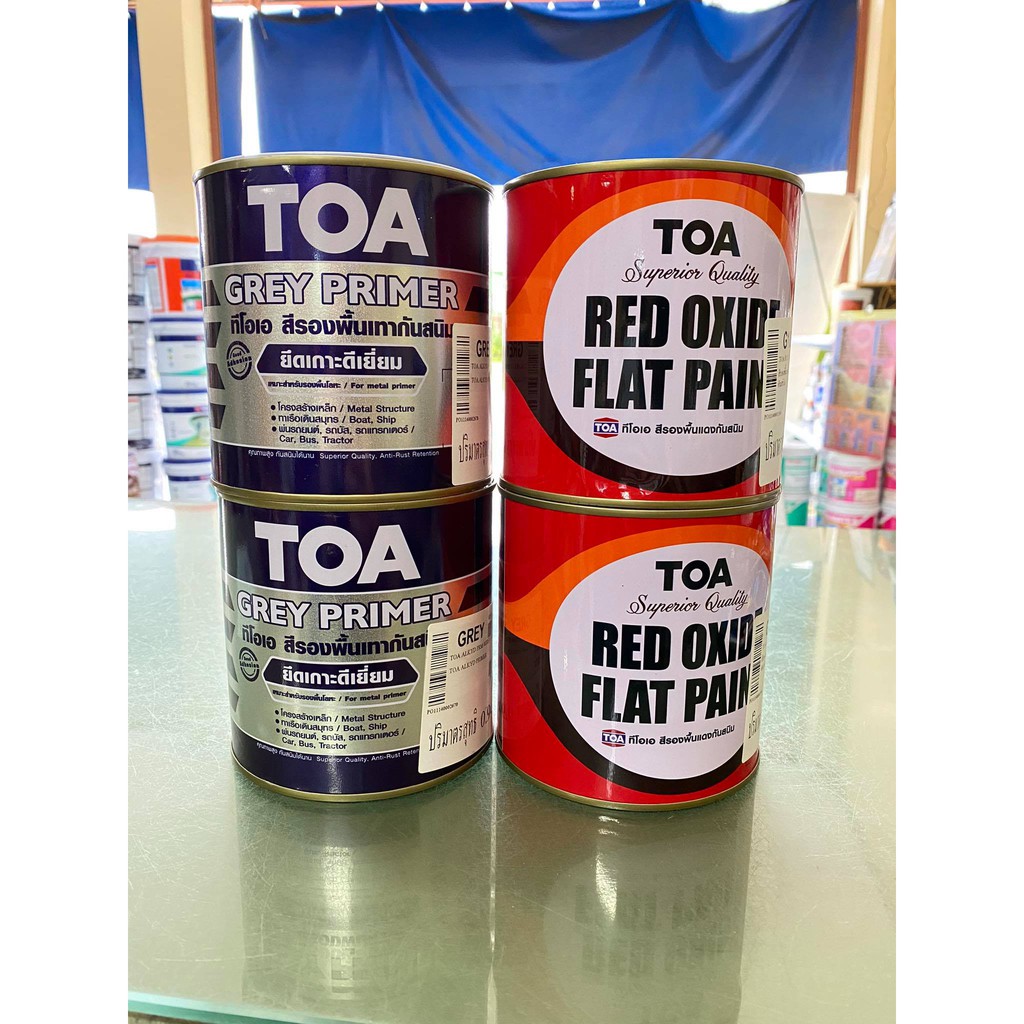 TOA ทีโอเอ สีรองพื้นกันสนิม แดง/เทา G1024/G2010 Red Oxide Primer / Grey ...