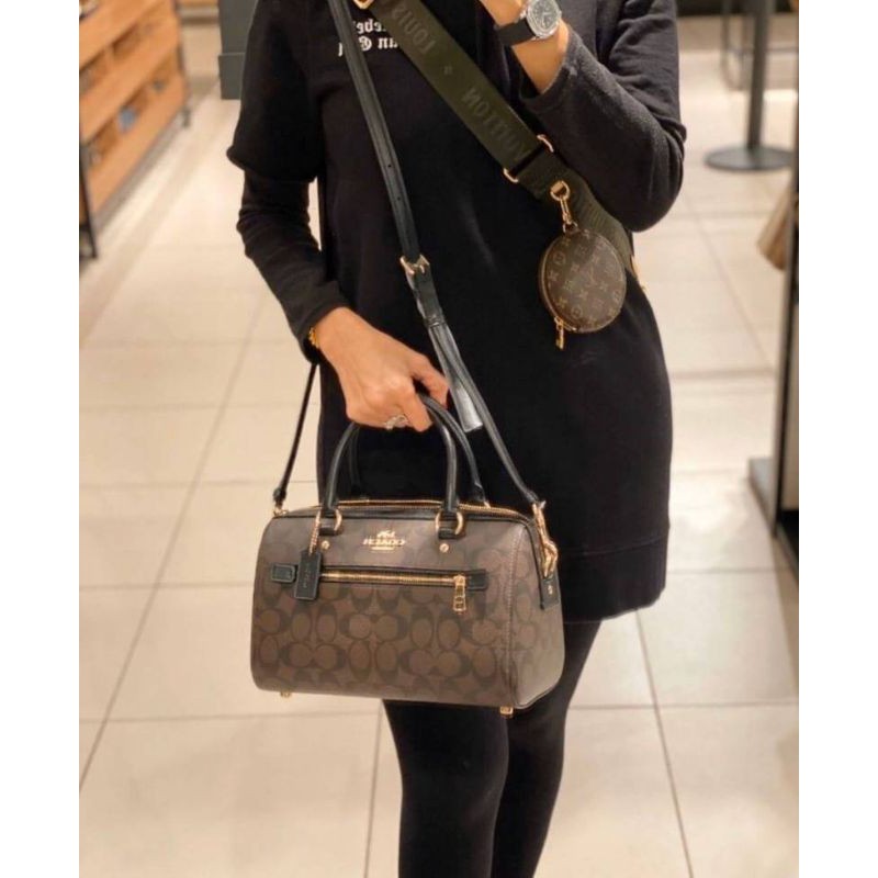 COACH กระเป๋า COACH F83607 ROWAN SATCHEL IN SIGNATURE CANVAS (IMAA8 ...