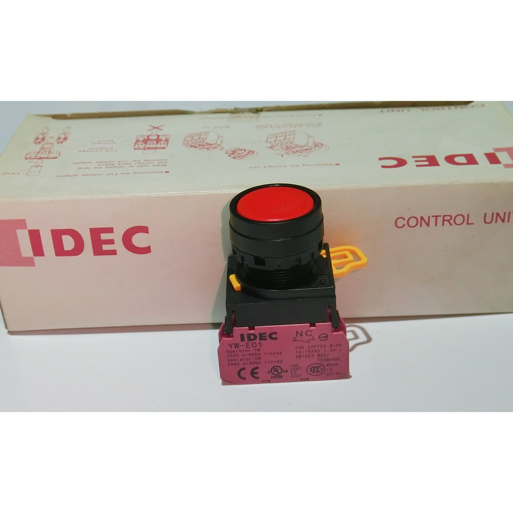 PUSH BUTTON IDEC Sw. สีแดง รุ่น YW1B-M1E01 R | Shopee Thailand