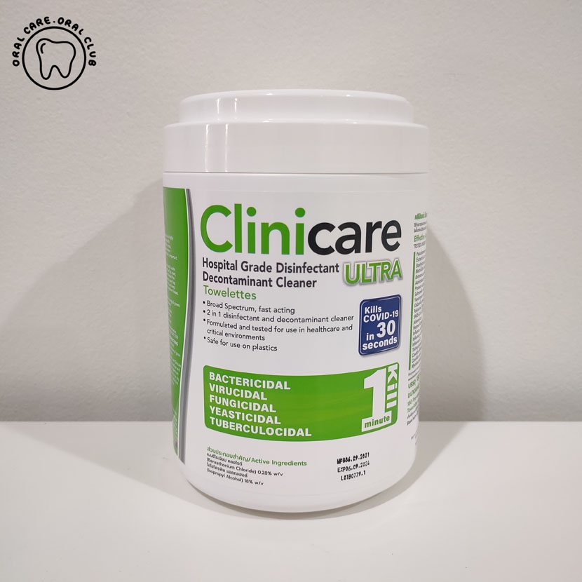 Clinicare Ultra Disinfectant กระดาษเช็ดพื้นผิวแบบฆ่าเชื้อบรรจุ 180 แผ่น ...