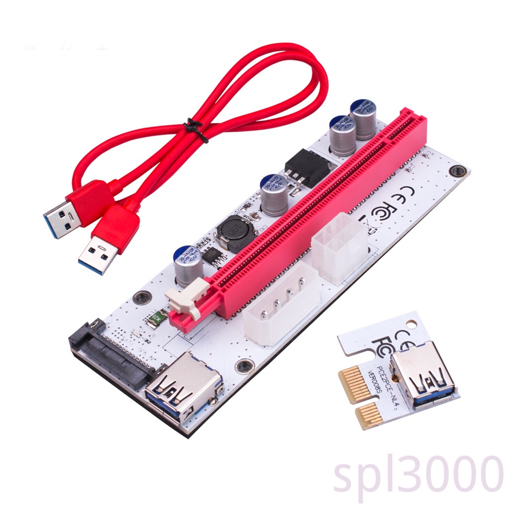 Spl-Pci-E Riser Board 6-pin Interface 1x To 16x อะแดปเตอร์การ์ดกราฟฟิค ...