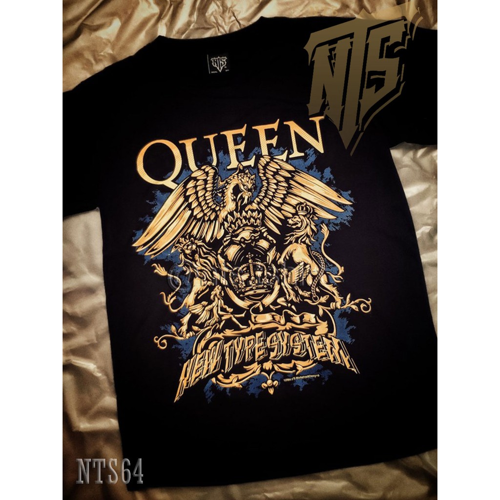 NTS 64 Queen ROCK เสื้อยืด ลายวงดนตรี ซิลค์สกรีน ผ้าคอตตอนหนานุ่ม ไม่หดไม่ย้วย สีดำ S M L XL XXL ...