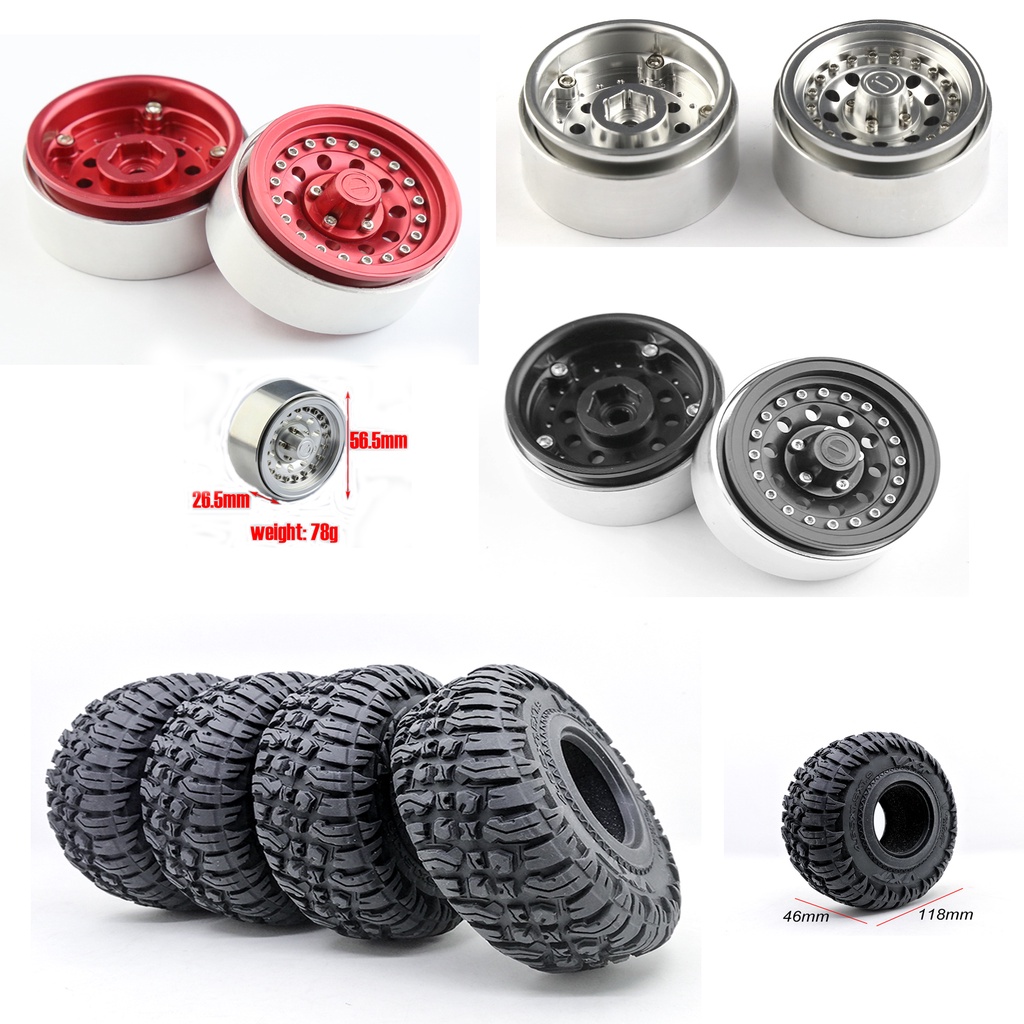 ขอบดุมล้อยาง โลหะ ขนาด 1.9 นิ้ว สําหรับรถไต่หินบังคับ TRX4 SCX10 D90 ...