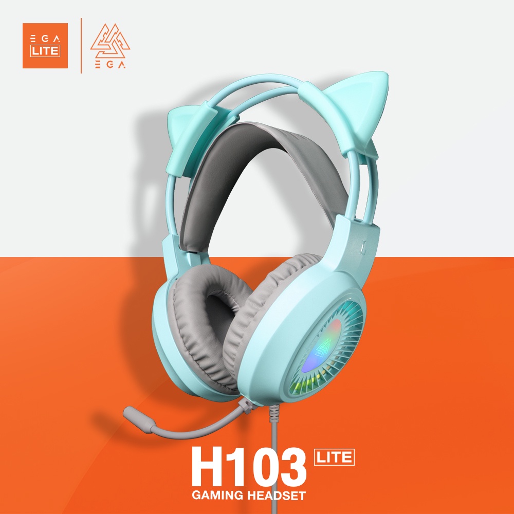 หูฟังเกมมิ่ง EGA H103 Lite LED Lighting Gaming Headset หูฟังคอม เชื่อมต่อ AUX 3.5+USB ประกัน ...