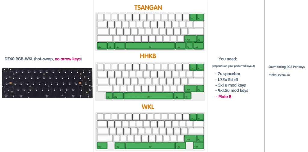 Dz60 ปลั๊กไฟ 60% RGB-WKL PCB | Shopee Thailand