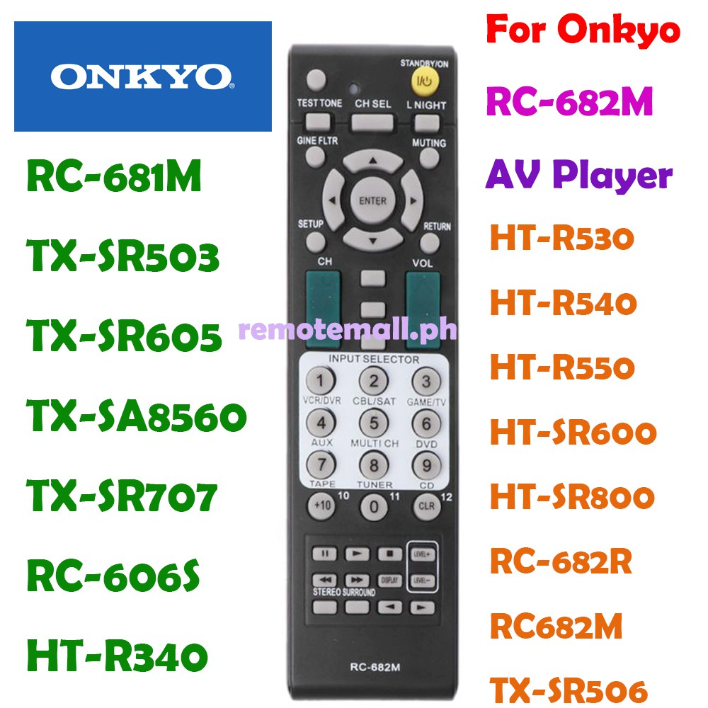 สําหรับ Onkyo RC-682M AV Player รีโมทคอนโทรล RC-682R RC682M TX-SR506 RC-681M TX-SR503 TX-SR605 ...