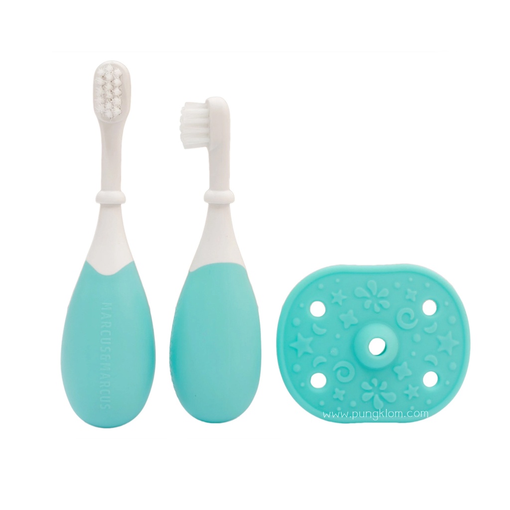 MARCUS & MARCUS แปรงสีฟันเด็ก 3 ขั้น Palm Grasp Toothbrush Set | Shopee ...