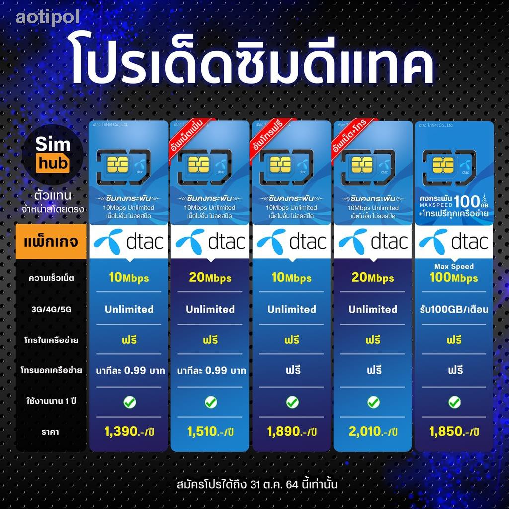DTAC ซิมเทพ 20Mbps เน็ตไม่อั้น โทรฟรีทุกเครือข่าย ซิมเทพดีแทค ซิมคงกระพัน SIM Internet ซิมเน็ต ...