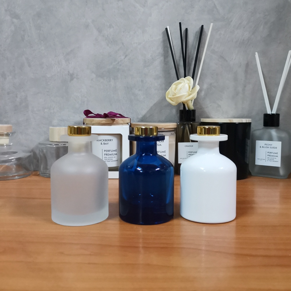 Diffuser Bottles ขวดก้านไม้กระจายกลิ่น ขวดเปล่าทรงกลมพร้อมฝา สี 80 ml ...