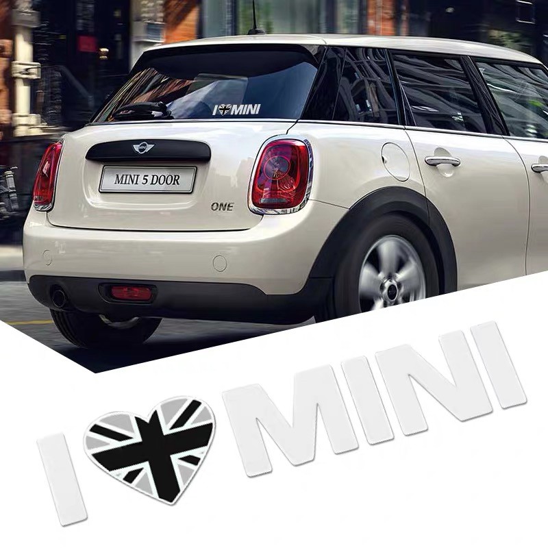 Union Jack I LOVE Mini สติกเกอร์สัญลักษณ์ Decals สําหรับ Mini Cooper ...