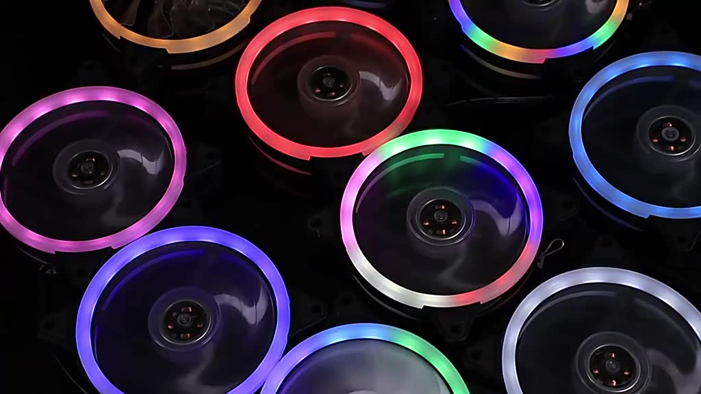 พัดลมคอม RGB พัดลมระบายความร้อนคอมพิวเตอร์ เคสหม้อน้ำ 120mm Double ...
