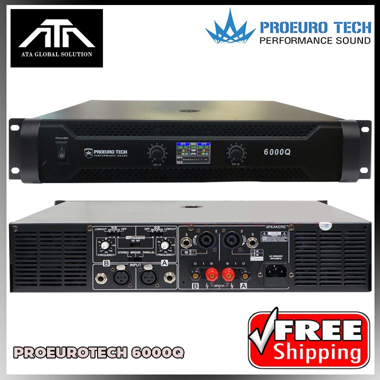 PROEUROTECH 6000Q poweramp กำลังวัตต์550วัตต์x2ที่4โอร์ม มีหน้าจอไฟสวยงาม | Shopee Thailand