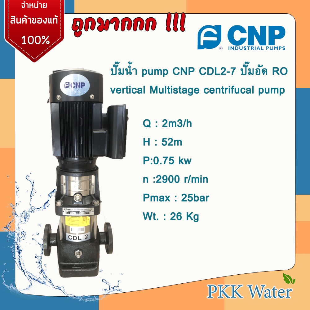 ปั้ม CNP CDL2-7[220v] ปั๊มน้ำ vertical Multistage centrifucal pump CNP ...