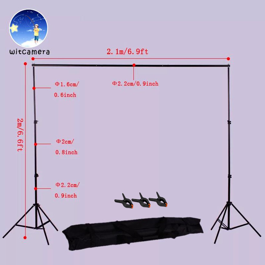 2m * 2m Photography Background Support System Backdrop Stand Crossbar ...
