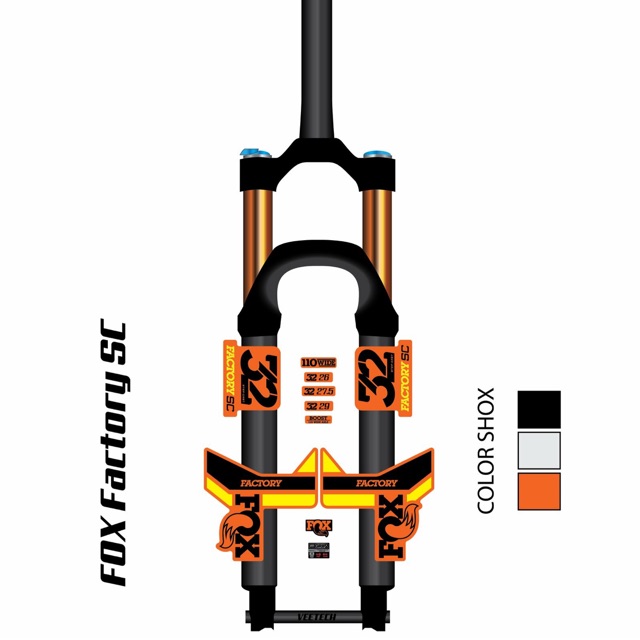 สติ๊กเกอร์ติดโช๊ค Fox factory sc 32 ส่งฟรี | Shopee Thailand