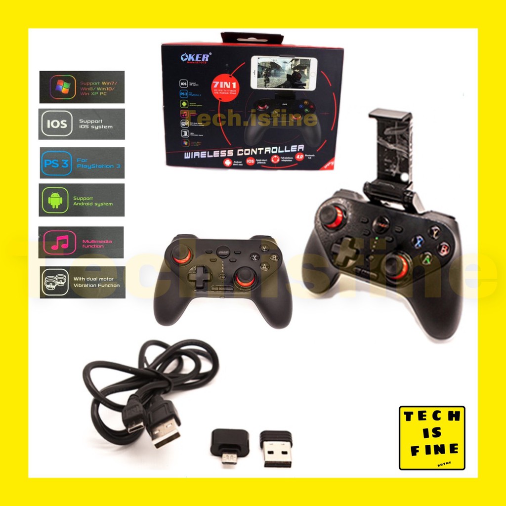 OKER BT-075 Bluetooth & Wireless Controller (สำหรับAndroid/PC/IOS) (จอยเกมส์บลูทูธ) | Shopee ...