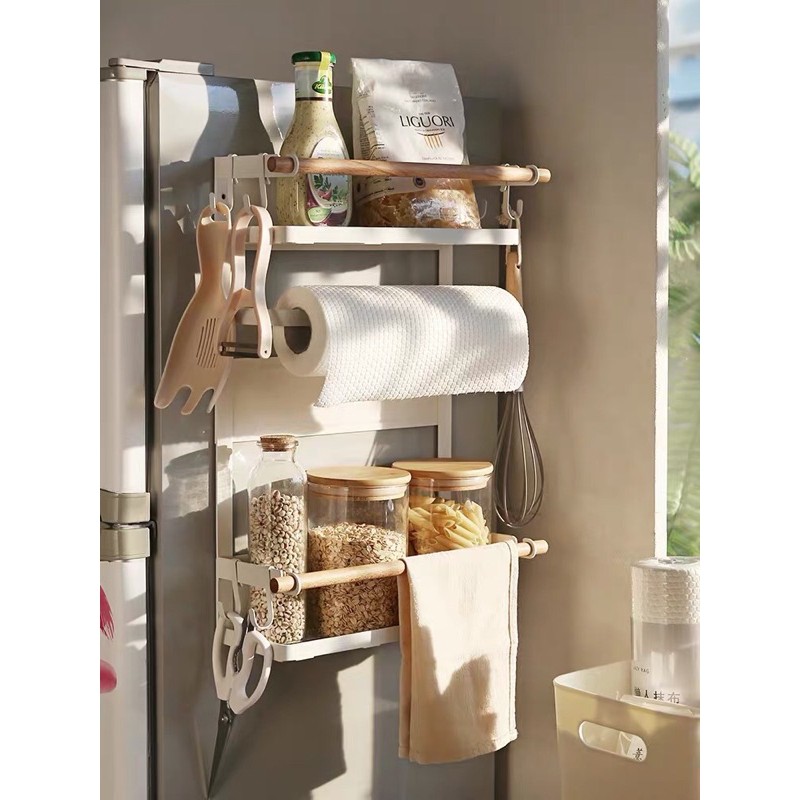 พร้อมส่ง Refrigerator magnet shelf ชั้นวางของแม่เหล็กติดตู้เย็น สไตล์ ...