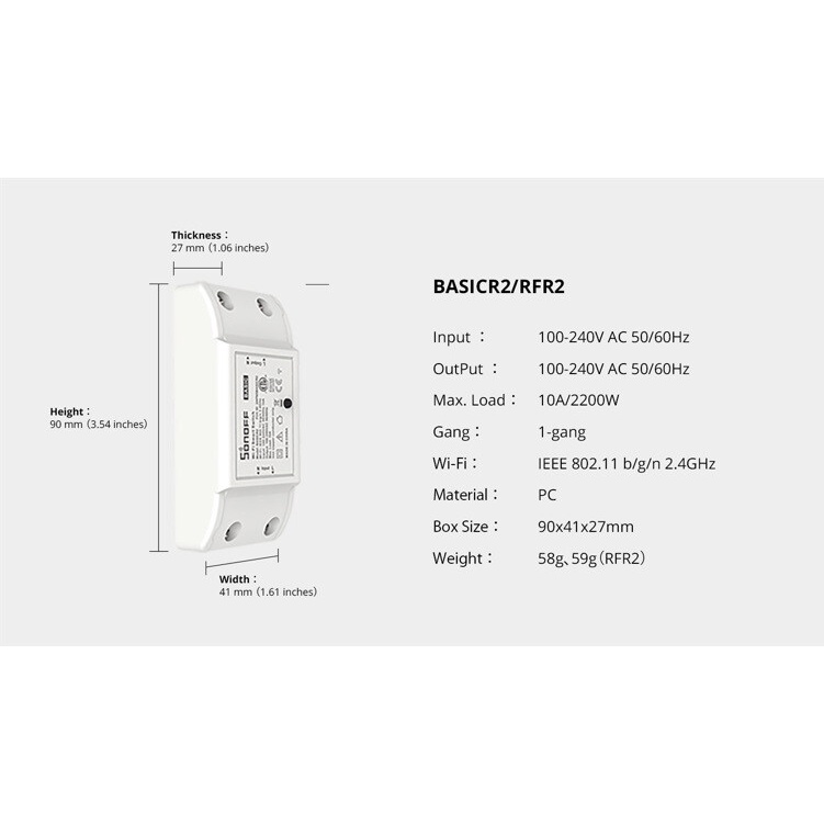 Sonoff Basic R4 สมาร์ทสวิทช์ Wifi ไร้สาย สมาร์ทรีโมทคอนโทรลจับเวลาDIY | Shopee Thailand