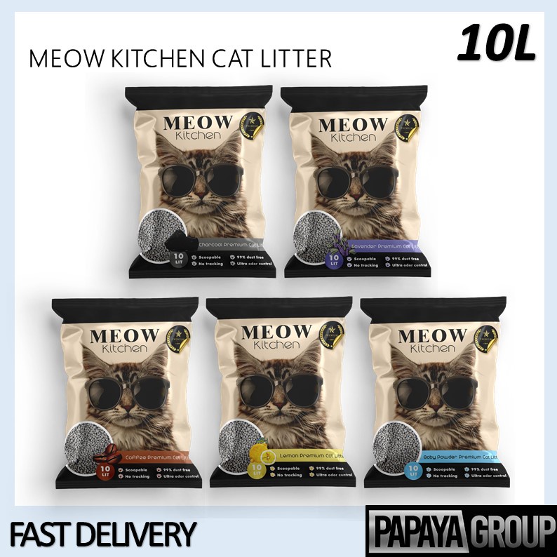 Meow Kitchen ทรายแมวเบนโตไนท์ 10 ลิตร - (ทรายแมว / Pasir Kucing Wangi ...