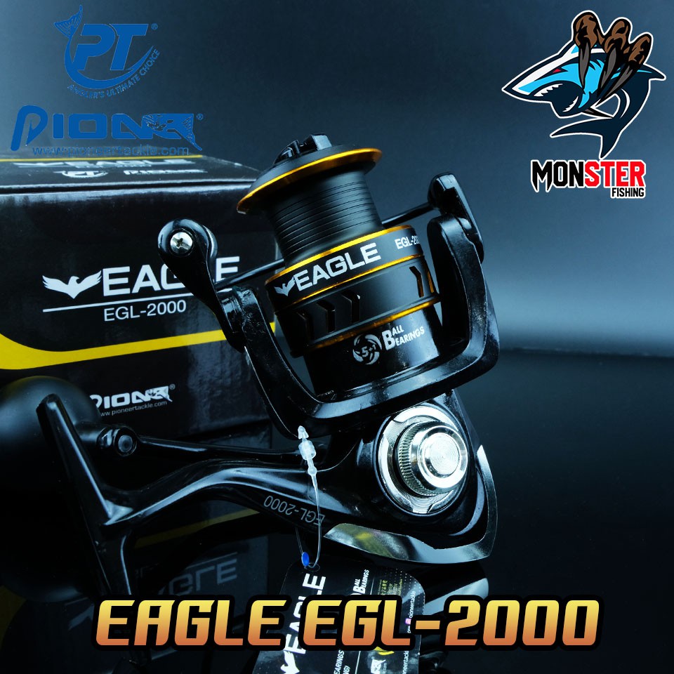 รอกสปินนิ่งอีเกิล PIONEER EAGLE EGL-1000/2000/3000/4000/5000/6000 (สีดำ ...