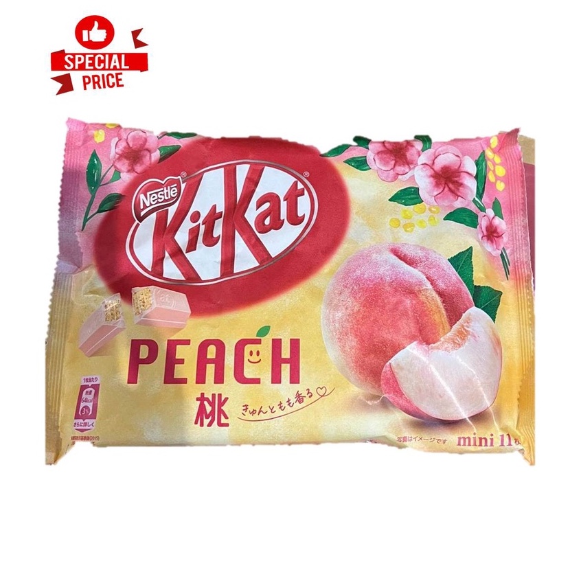 Kitkat peach รุ่นลิมิเต็ด ของญี่ปุ่น เวเฟอร์เคลือบไวท์ช็อกโกแลตรสพีช ...