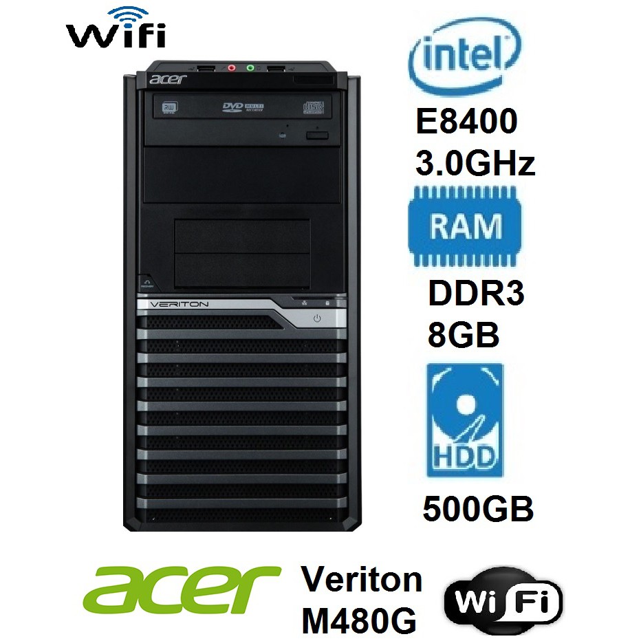 Acer Veriton M480G Intel Core2 Duo E8400 @3.00GHz - DDR3 8GB - HDD ...