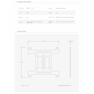 B-bft-105 B-BKT-105 อุปกรณ์เมาท์ขาตั้งโลหะ รองรับพัดลมระบายความร้อนหม้อน้ํา 120 Series 120 มม. ...