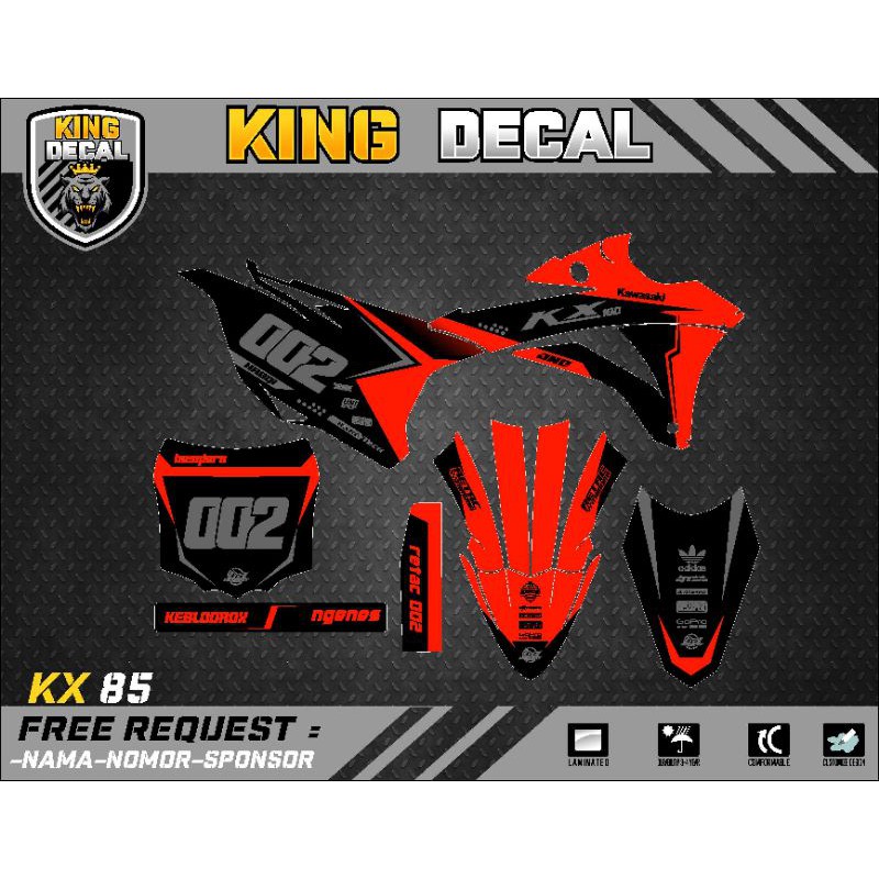 DECAL KX 85 FULL BODY CUSTOM NUMBER และชื่อ | Shopee Thailand