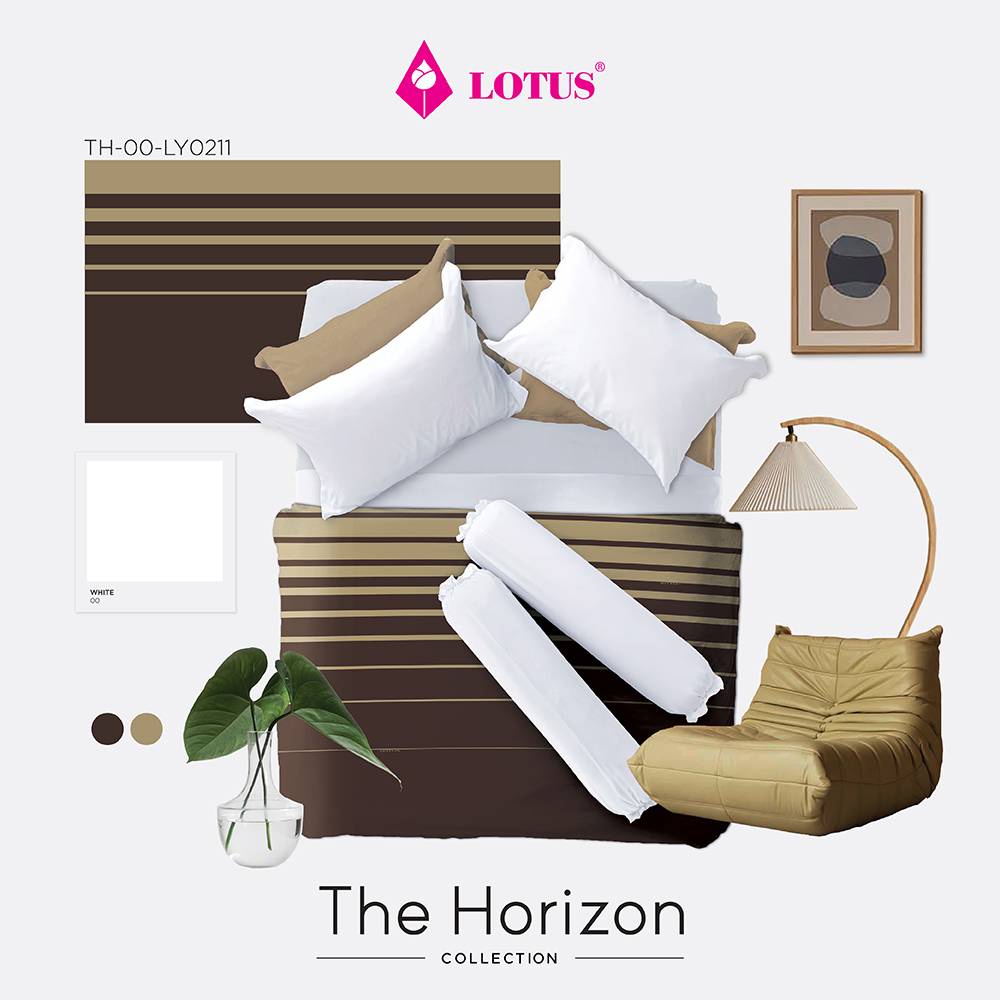 Lotus ชุดผ้าปู+ผ้านวม The Horizon Collection ชุดผ้าปูที่นอนในโทน Solid ...