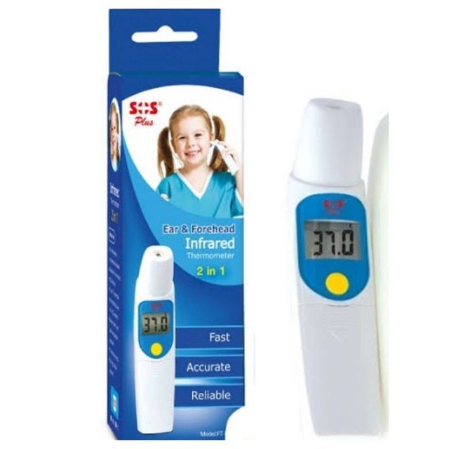 SOS Plus เครื่องวัดอุณหภูมิทางหน้าผากและหู Infrared Thermometer 2in1 ...
