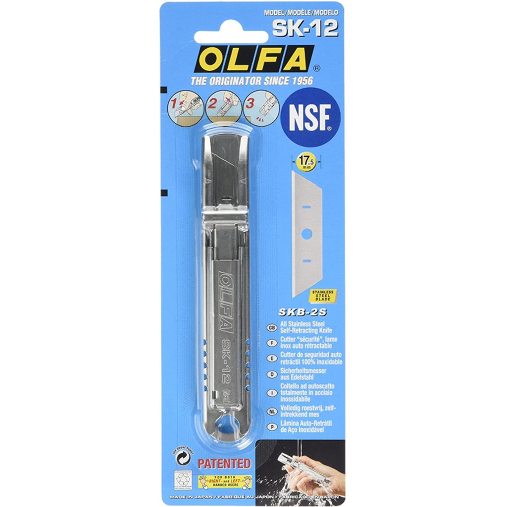 OLFA โอฟ่า รุ่น SK-12 มีดคัตเตอร์เซฟตี้ด้ามสแตนเลส | Shopee Thailand