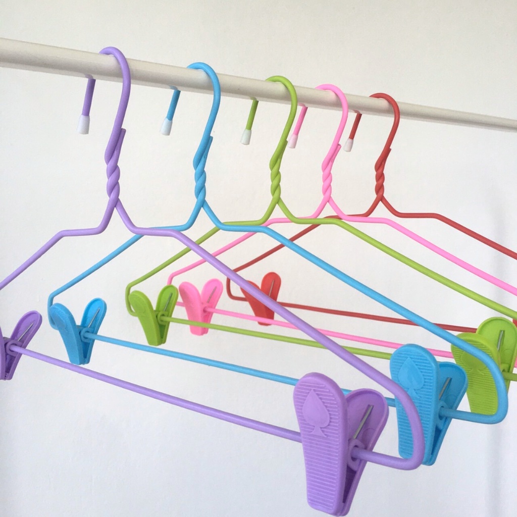 ไม้แขวนกระโปรง 18 ชิ้น ไม้หนีบ แขวนกางเกง ไม้แขวนแบบหนีบ #No.99x3 ...