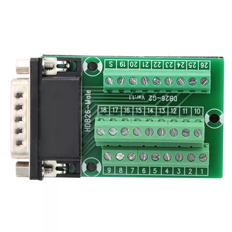 26 Pin DB26 D-SUB Male Adapter to PCB Terminal Signals Module Breakout ...