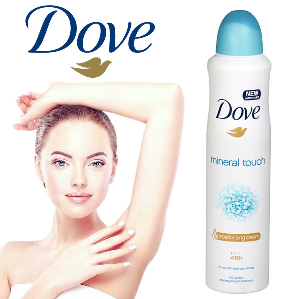 Dove Mineral Touch With Moisturising Cream Anti-perspirant Spray 150ml ...