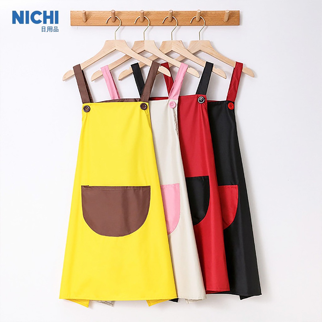 ผ้ากันเปื้อน กันน้ำ ผ้ากันเปื้อนทำอาหาร มีที่ใส่ของ | Shopee Thailand