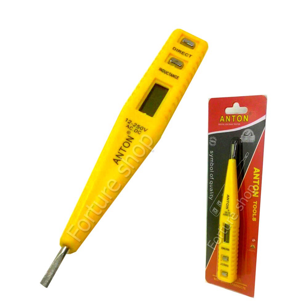 ANTON ไขควงเช็คไฟ ปากกาเช็คไฟ ไขควงวัดแรงดันไฟฟ้า AC/DC 12-250V แบบสัมผัส และไม่ต้องสัมผัส ...