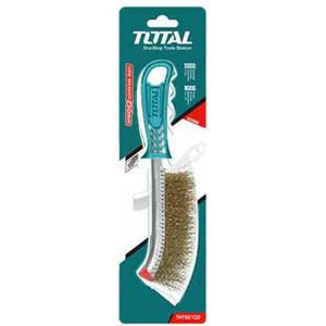 Total แปรงลวดทองเหลือง มีด้าม ขนาด 10 นิ้ว รุ่น THT92102 ( Wire Brusher ...